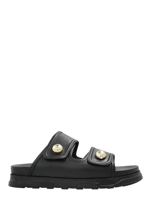 Furla Leather Flat Sandals - Black
