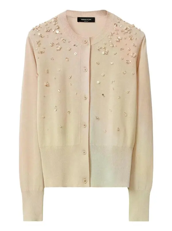 Fabiana Filippi Sequin-detail Cardigan - Brown