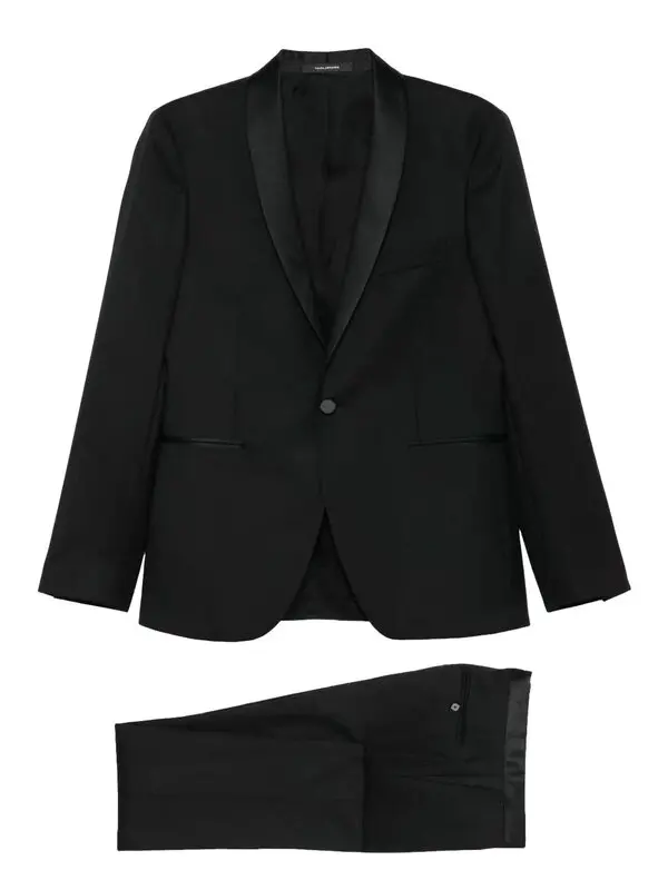 Tagliatore Satin-trim Suit - Black