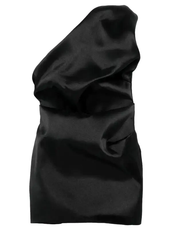 MARQUES' ALMEIDA Satin Draped Mini Dress - Black