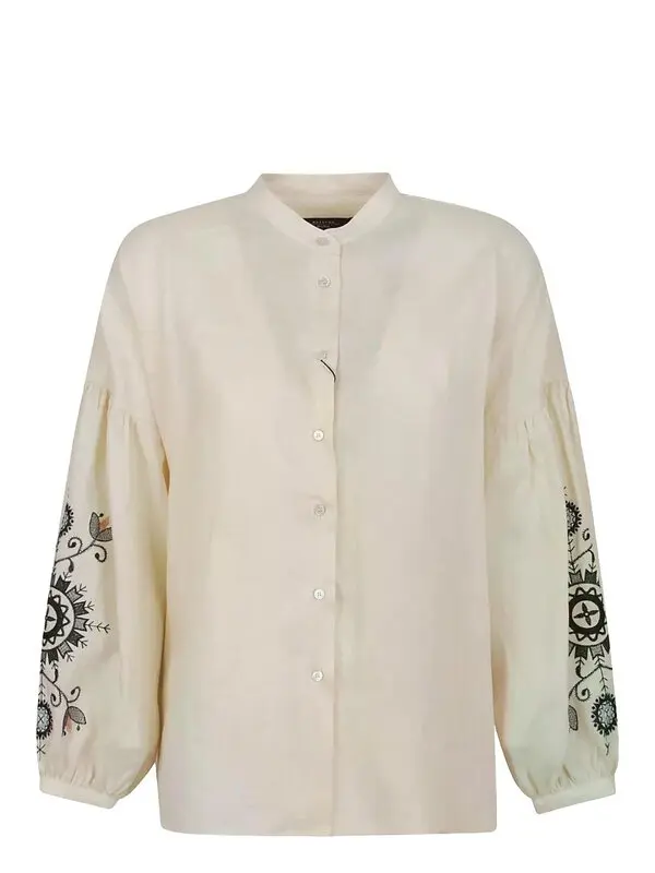 Max Mara Embellished Sleeve Blouse - Neutrals