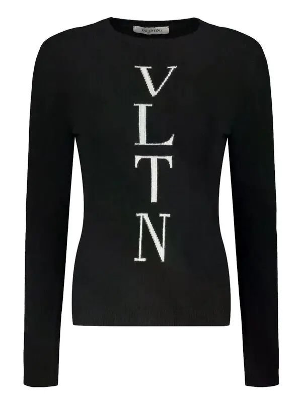 Valentino Garavani Intarsia-knit Logo Jumper - Black