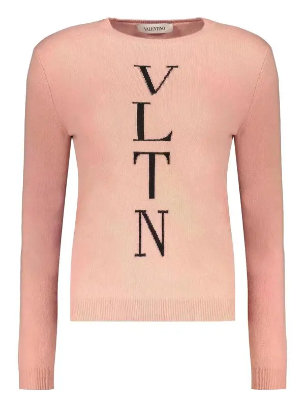 Valentino Garavani Intarsia-knit Logo Jumper - Pink