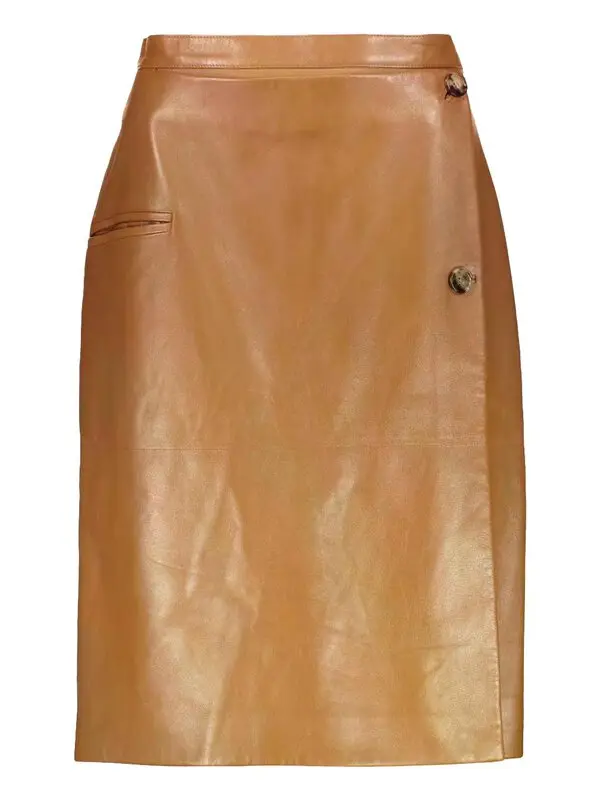 Burberry Leather Skirt - Brown