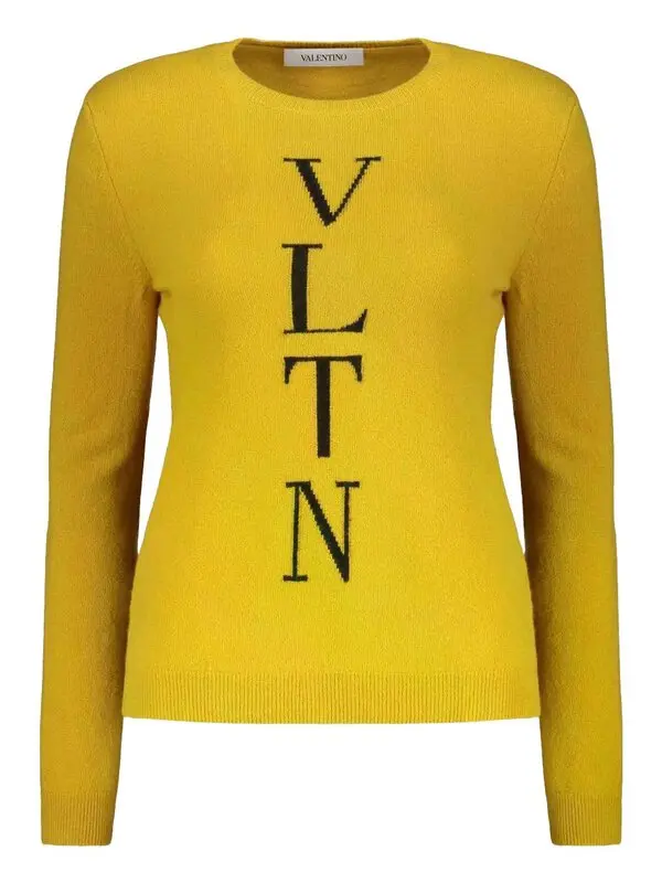 Valentino Garavani Intarsia-knit Logo Jumper - Yellow