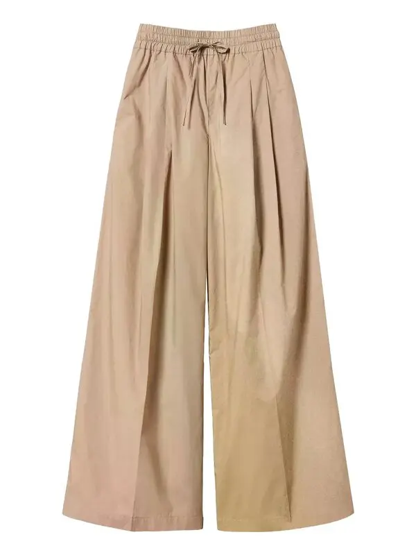 TWINSET Cotton Palazzo Trousers - Neutrals