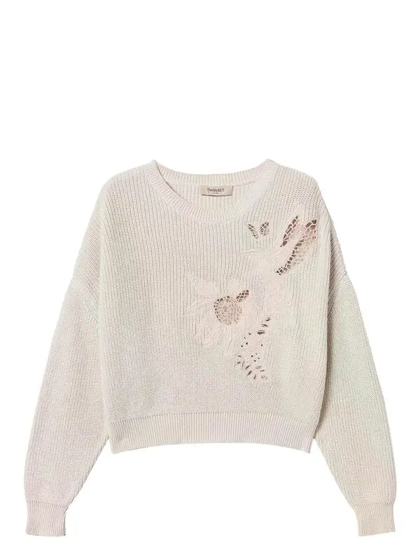 TWINSET Embroidered Jumper - Neutrals