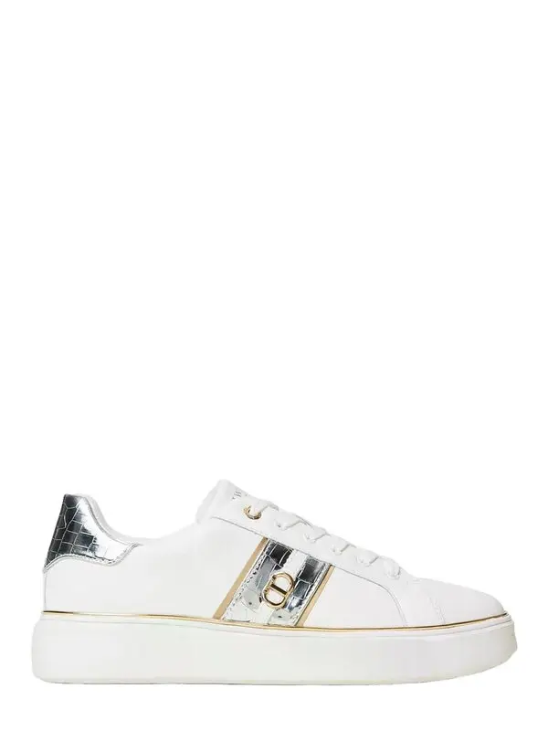 TWINSET Oval T Leather Sneakers - White
