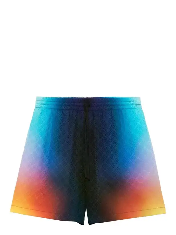 Casablanca Gradient Silk Shorts - Blue