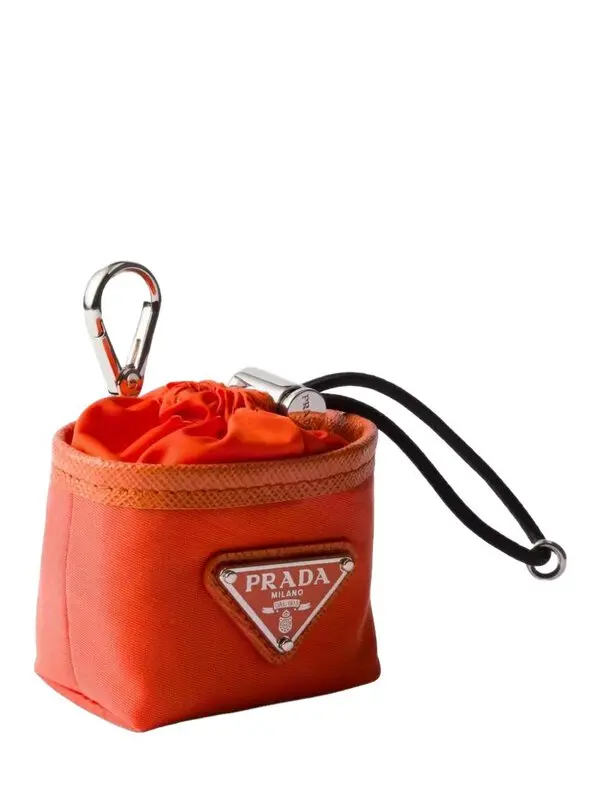 Prada Triangle Logo Bag Charm - Orange