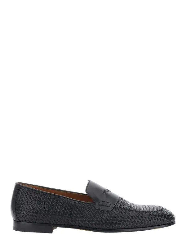 DOUCAL'S Woven Loafers - Black