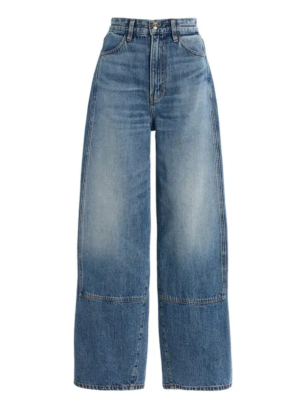 RÙADH High-rise Curved Rigid Jeans - Blue