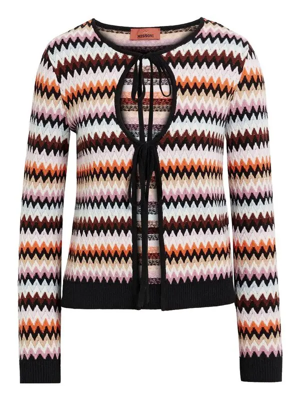 Missoni Jacquard-knit Wool Cardigan - Orange