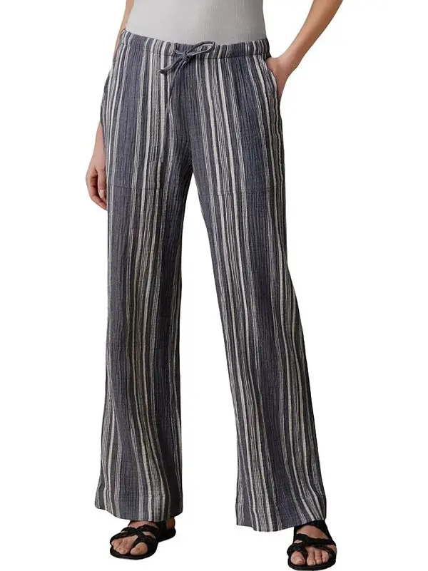 Faherty Brand Dune Gauze Drawstring Pants - Sea Breeze Stripe