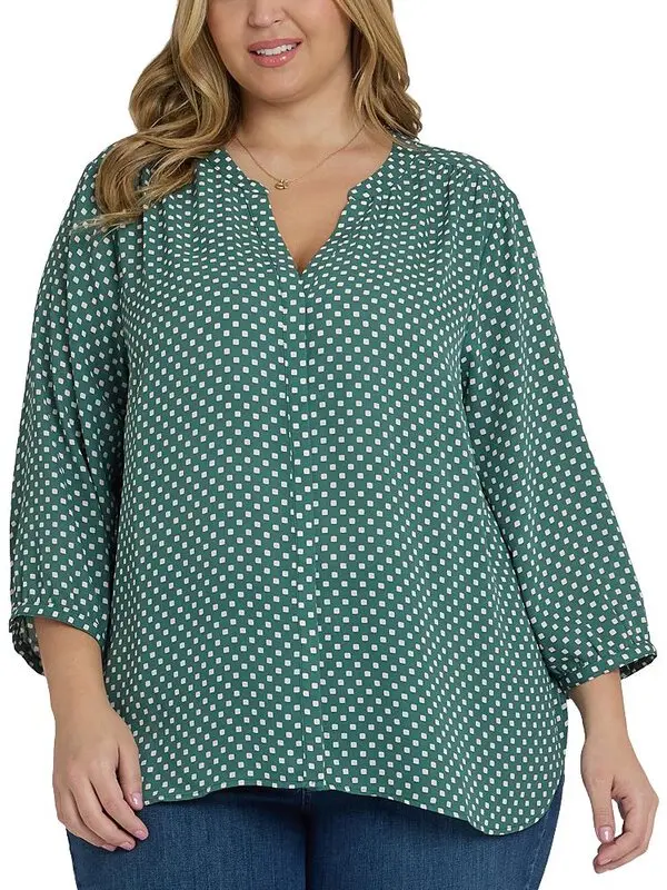 NYDJ Pintuck Blouse - Adeline Dots
