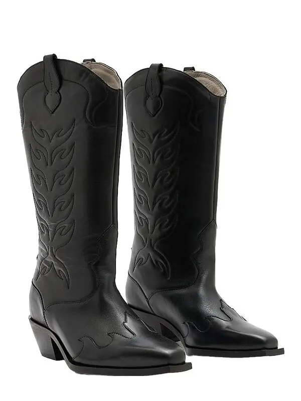 ALLSAINTS Dolly Snip Toe Western Style Boots - Black