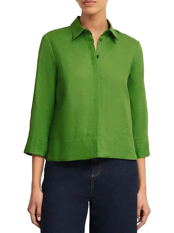 HOBBS LONDON Nita Linen Shirt - Green