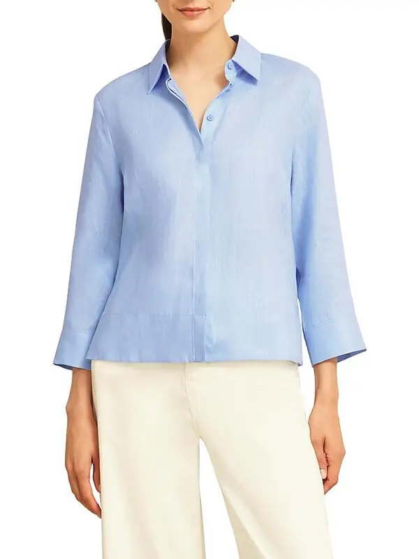 HOBBS LONDON Nita Linen Shirt - Maya Blue