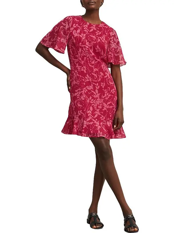 HOBBS LONDON Iona Printed Dress - Pink Multi