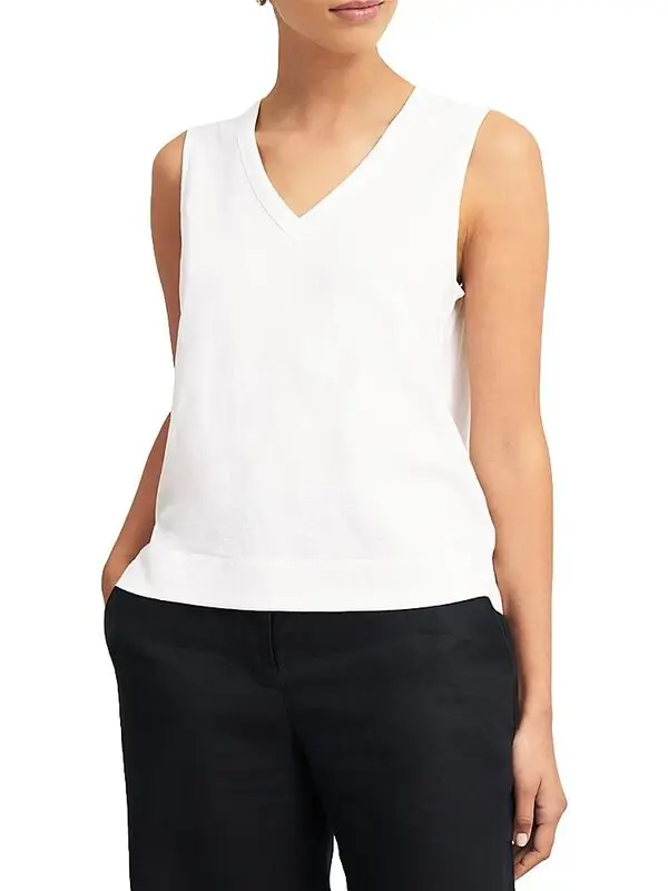 HOBBS LONDON Lilla Slub Tank Top - White