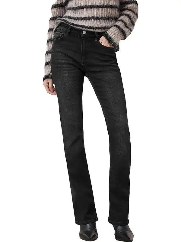 ALLSAINTS Haldan Mid Rise Slim Bootcut Jeans - Washed Black