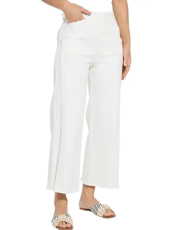 Lyssé Noah High-waist Wide Leg Crop Jeans - Ecru White