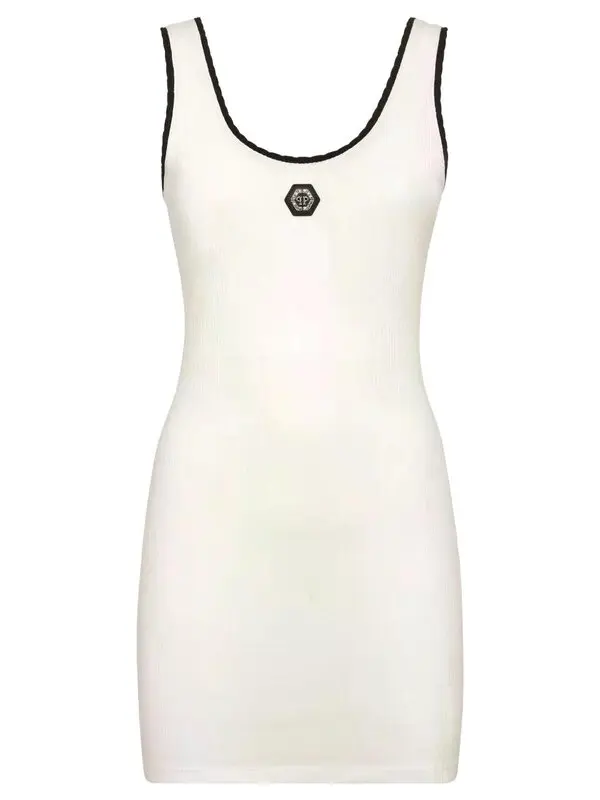 Philipp Plein Stretch-cotton Mini Dress - White