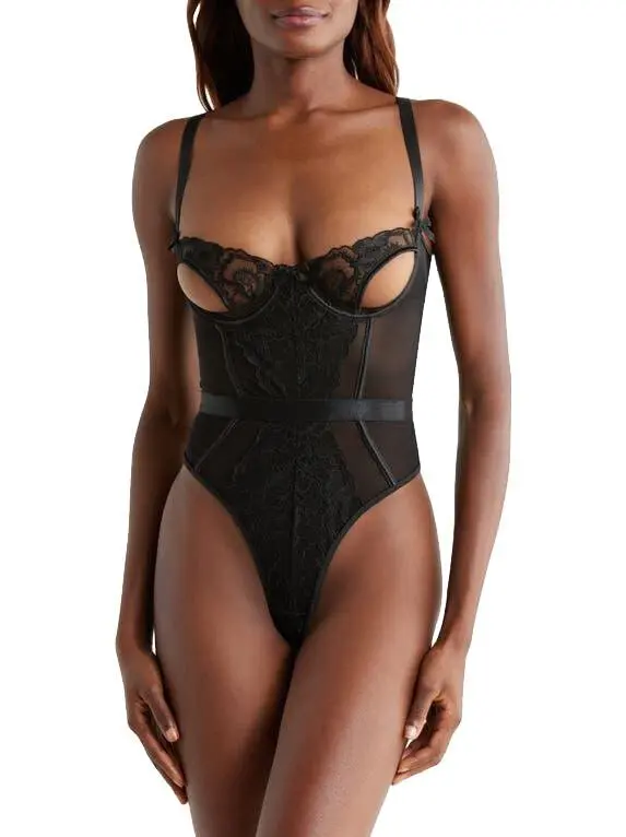 KILO BRAVA Cutout Underwire Teddy - Black