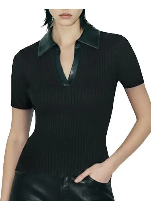 AS By DF Rowan Ribbed Top - Black
