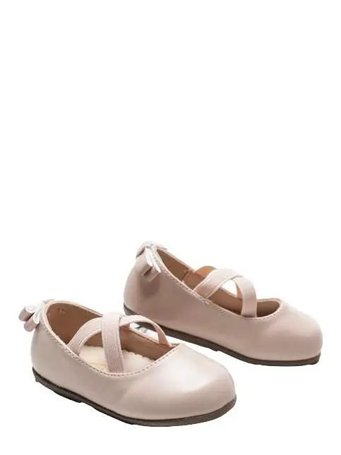 TULLEEN Charmed Cross Banded Ribbon Flats - Powder Pink