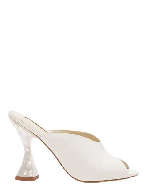 FREYA ROSE Mimi Pearl Heel Mule Sandals - Ivory