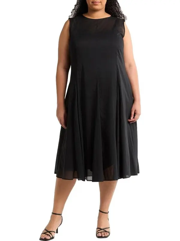 Marina Rinaldi Corvino Cotton Midi Dress - Black