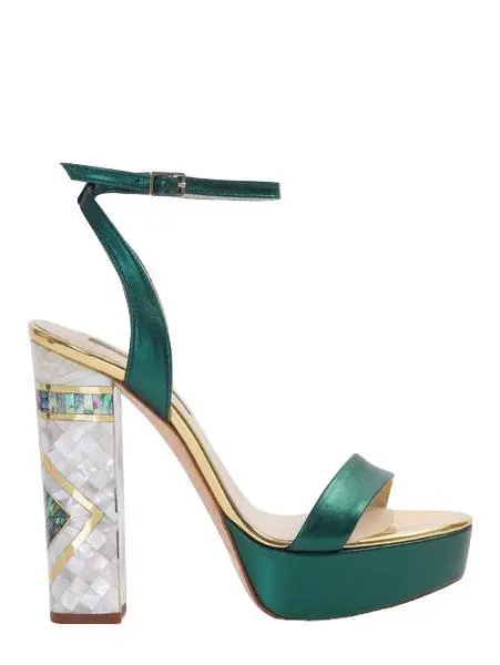 FREYA ROSE Arte Pearl Heel Sandal - Green
