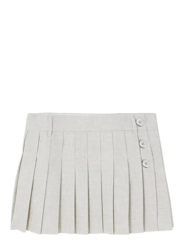 Rabanne Pleated Cotton And Linen-blend Mini Skirt - Gray