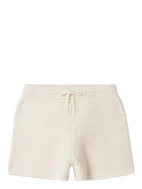 LA LIGNE Jane Crocheted Cotton-blend Shorts - Neutrals