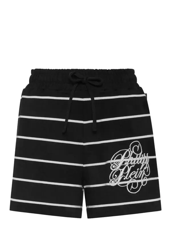 Philipp Plein Striped Shorts - Black