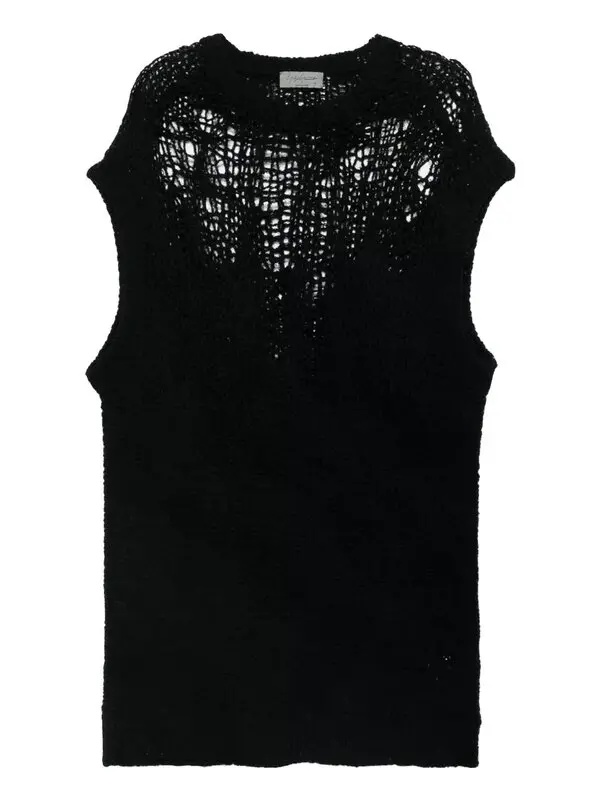 Yohji Yamamoto Open-knit Vest - Black