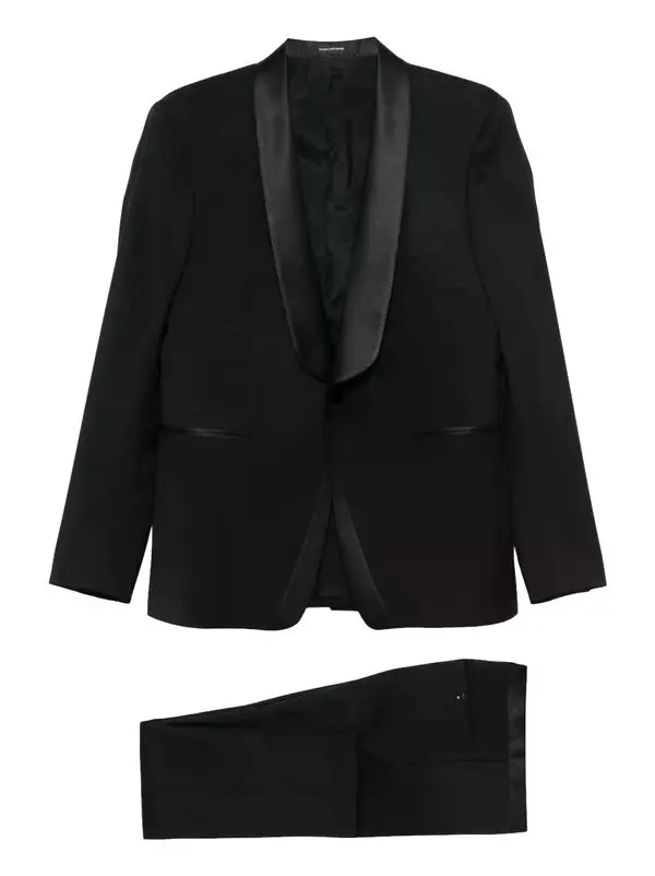 Tagliatore Satin-trim Suit - Black
