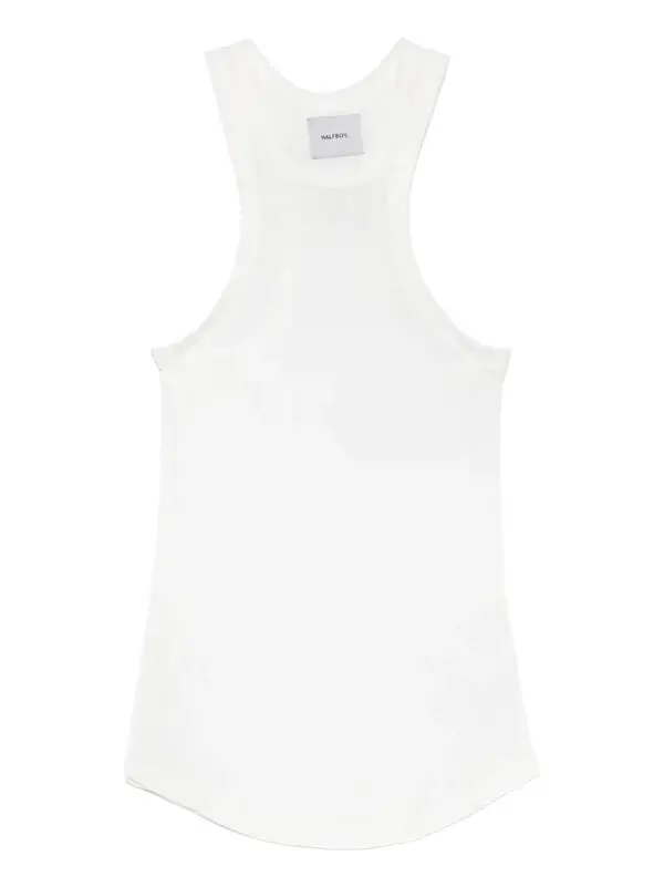 HALFBOY Ribbed Tank Top - White