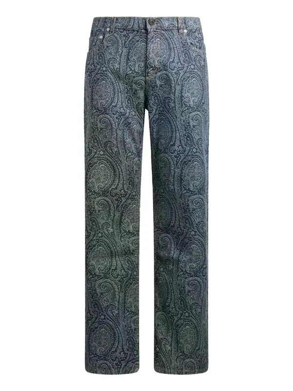 Etro Jacquard Straight Jeans - Grey
