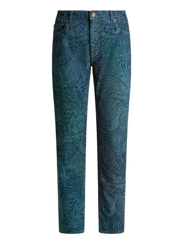 Etro Jacquard Straight Jeans - Blue