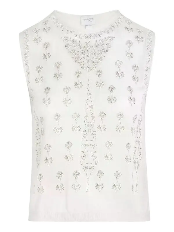 Giambattista Valli Floral-embroidered Tank Top - White
