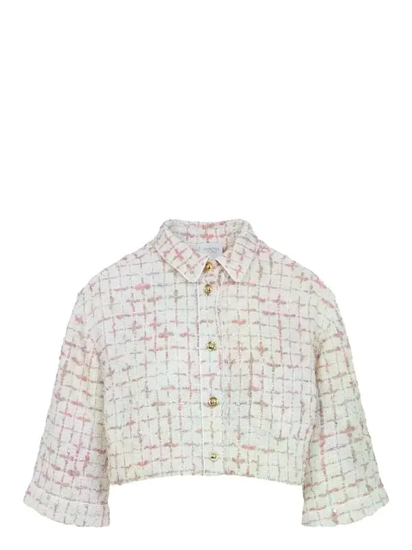 Giambattista Valli Silk Cropped Shirt - Neutrals