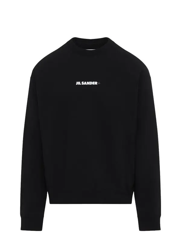 JIL SANDER Cotton Logo Hoodie - Black
