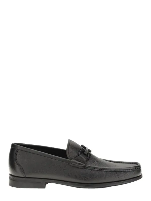 FERRAGAMO Gancini Horsebit Loafers - Black