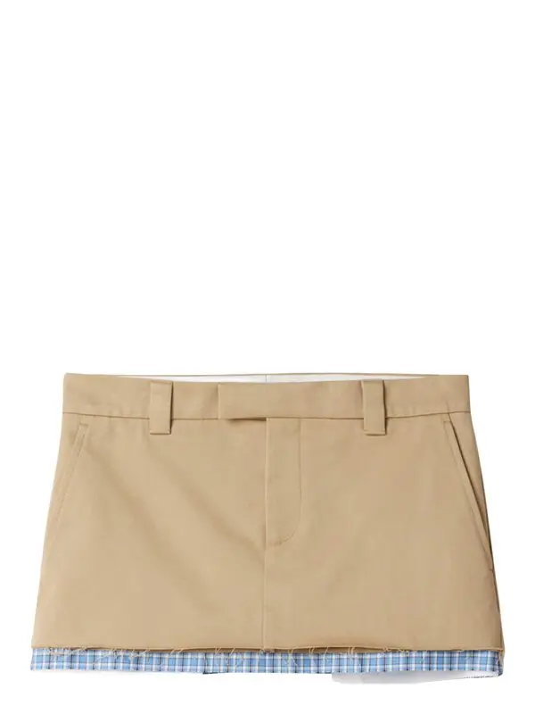 Miu Miu Cotton Chino Mini Skirt - Neutral