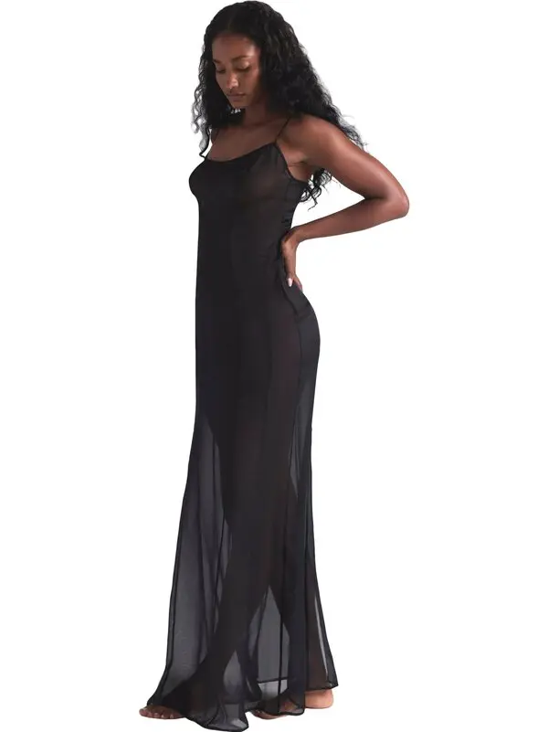 SKIMS Romance Long Slip Dress - Onyx