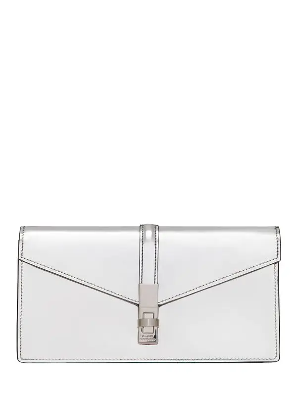 STUART WEITZMAN Posh Loveletter Metallic Clutch Bag - Silver
