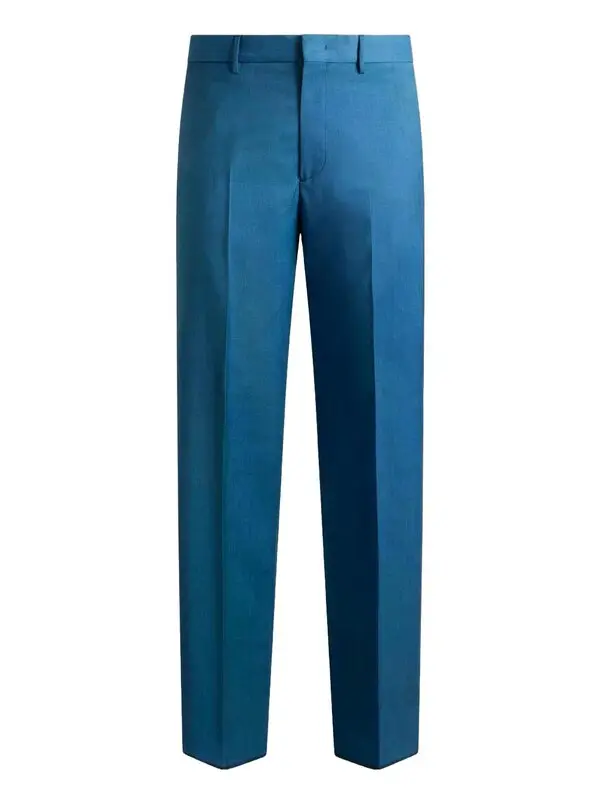 Etro Wool Straight-leg Trousers - Blue
