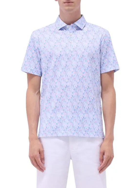 Bugatchi Victor Ooohcotton® Pineapple Print Polo - Pink